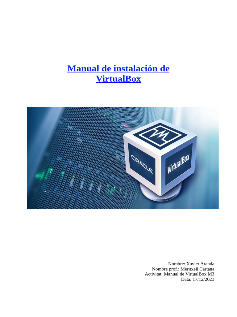 Guía de Instalación de VirtualBox | PDF | Máquina virtual | V Mware