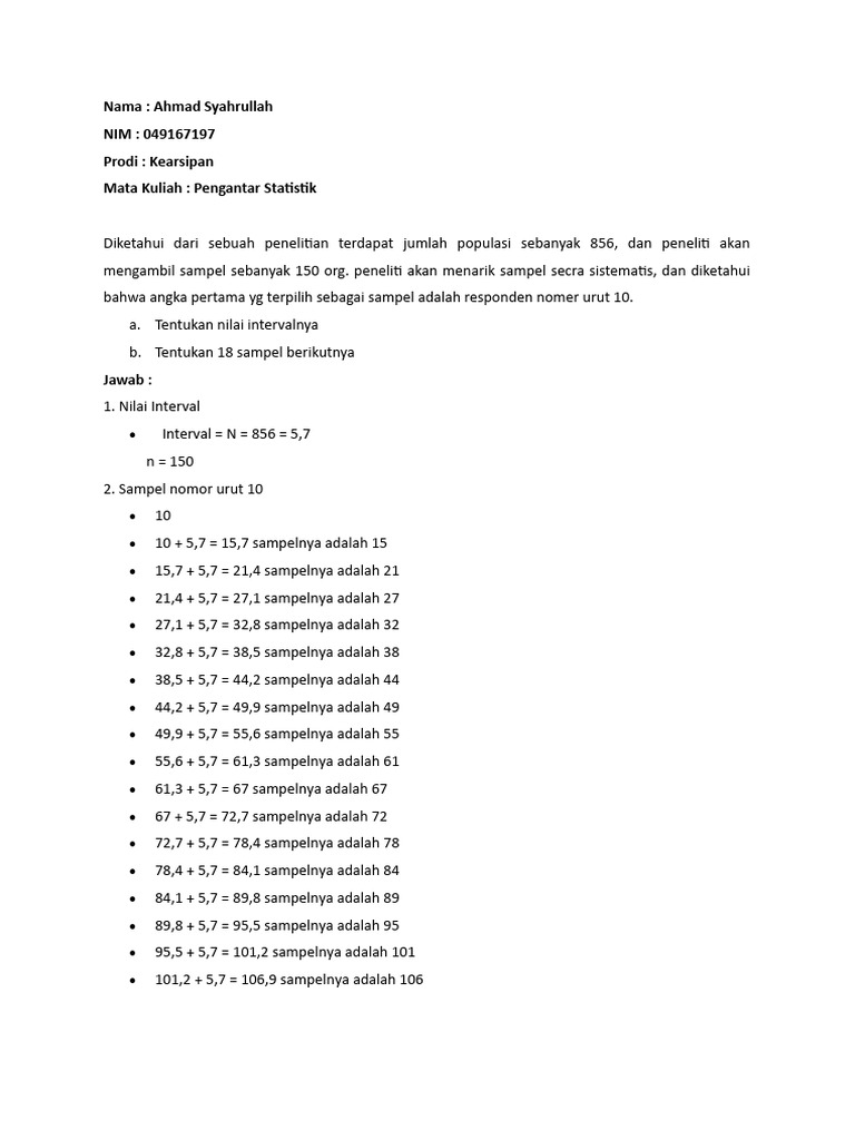 Tugas 3 - Pengantar Stast | PDF