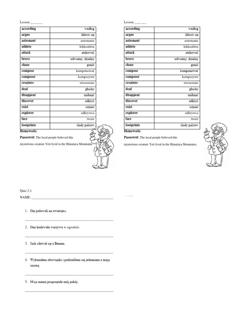 I5T2 - 2B Vocab Part 1 & Quiz 2.1 | PDF
