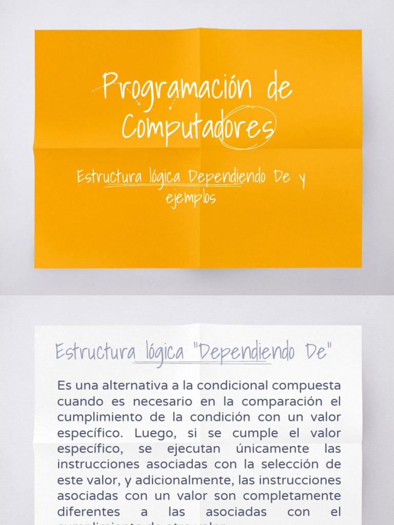 Condicional Según | PDF | Programación de computadoras | Matemáticas ...