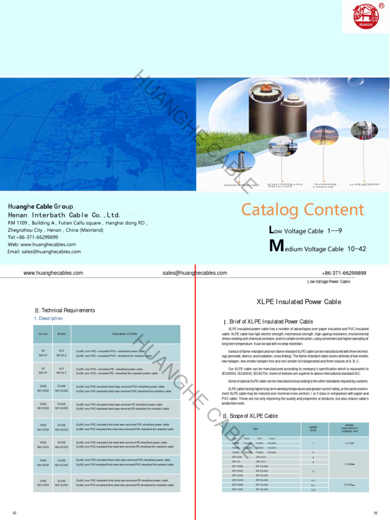 Power Cable Catalog (Huanghe Cables) - Summer | PDF | Insulator ...