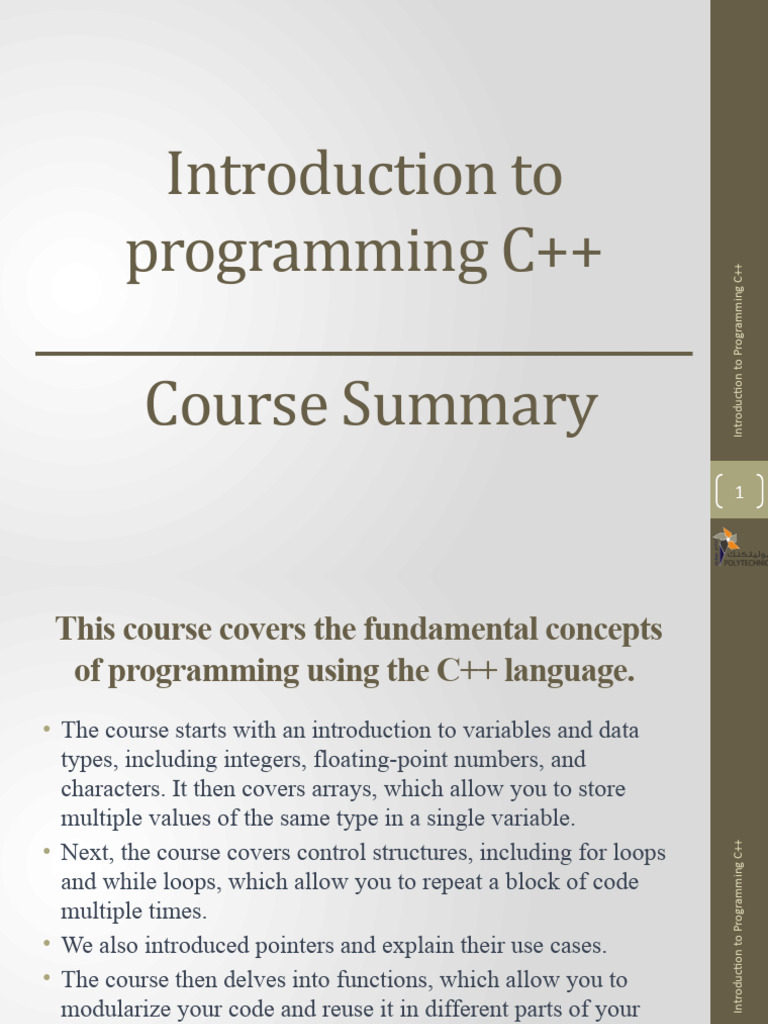 Lec 13 - Course Summary | PDF | Data Type | Control Flow