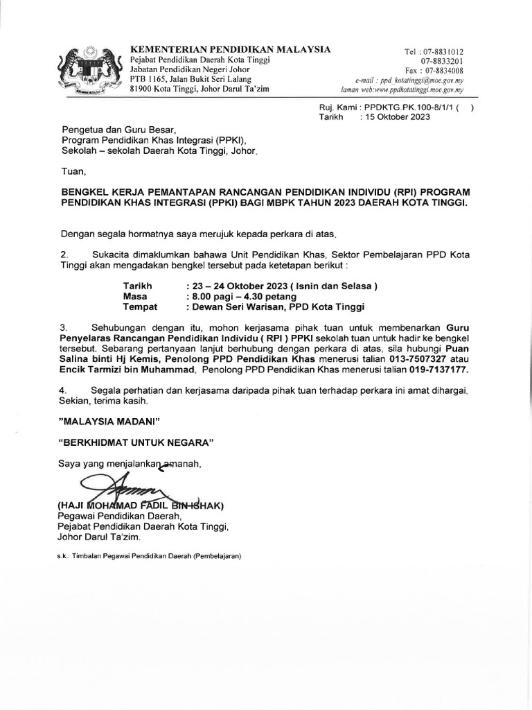 Bengkel Kerja Pemantapan Rancangan Pendidikan Individu RPI PPKI | PDF