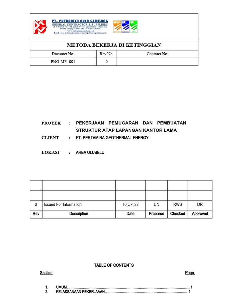 Metoda Bekerja Di Ketinggian | PDF | Komputer | Teknologi & Rekayasa