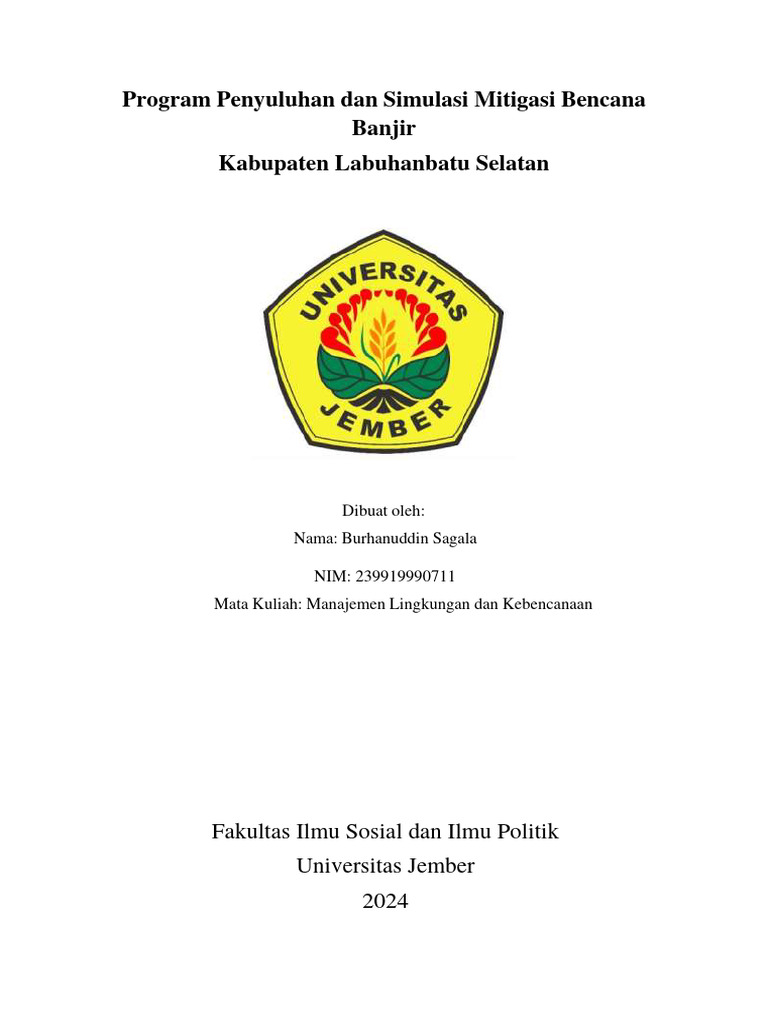 Burhan Sagala - Proposal Mitigasi Banjir | PDF