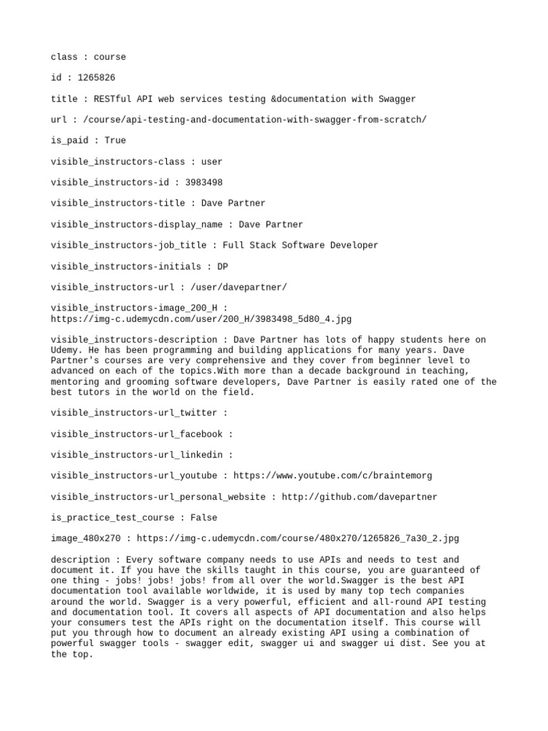 Restful Api Web Services Testing Anddocumentation With Swagger Pdf Web Service Software