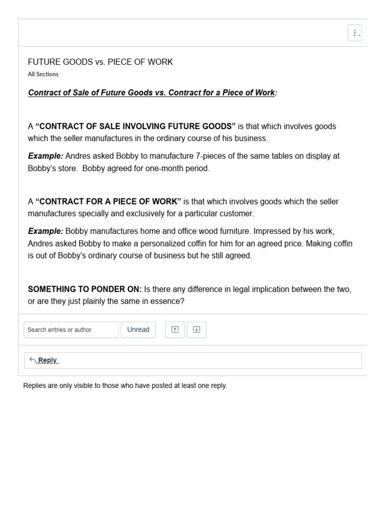 Topic - FUTURE GOODS vs. PIECE OF WORK | PDF