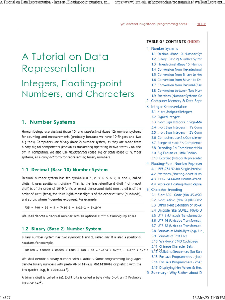 Data Representation | PDF | Integer (Computer Science) | Decimal Data Representation | PDF | Integer (Computer Science) | Decimal