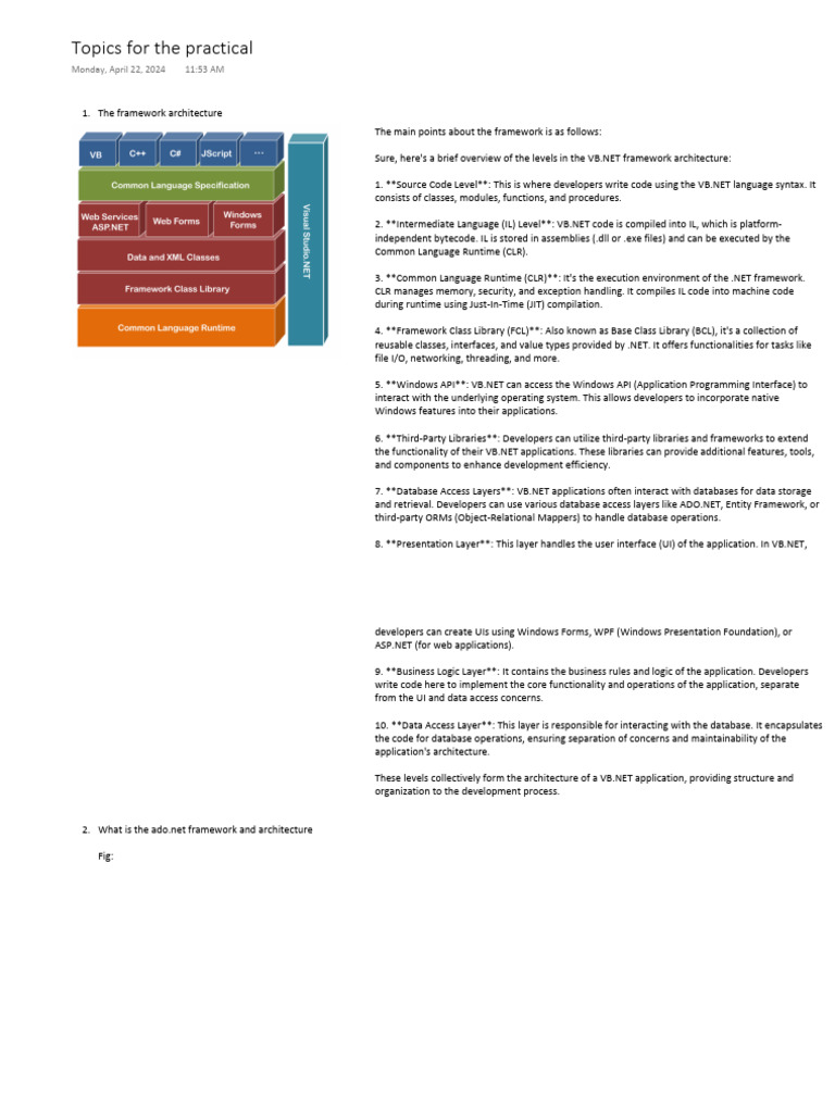 The Topics Essential For The VB - NET Practical | PDF | Databases | Window (Computing)