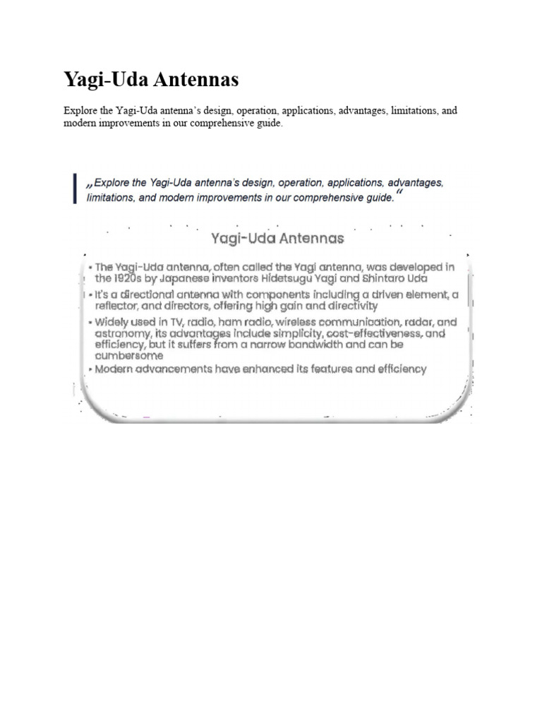 Yagi - Uda | PDF | Antenna (Radio) | Electrodynamics