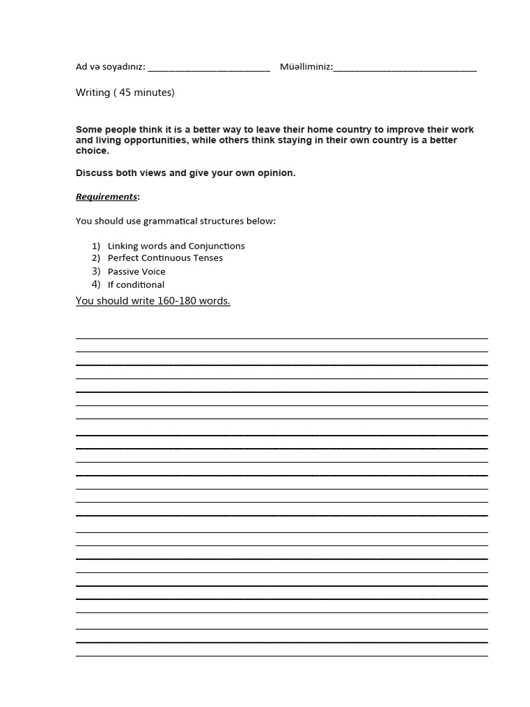 Writing (Intermediate) - 1 | PDF | Grammatical Tense | Linguistics