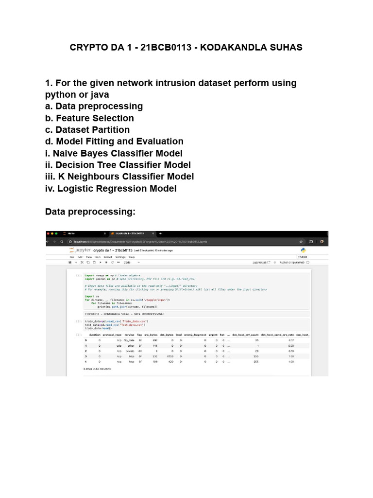 CRYPTO DA 1 - 21BCB0113 - KODAKANDLA SUHAS_compressed | PDF | Statistical Classification ...