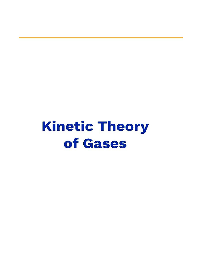Kinetic Theory of Gases | PDF