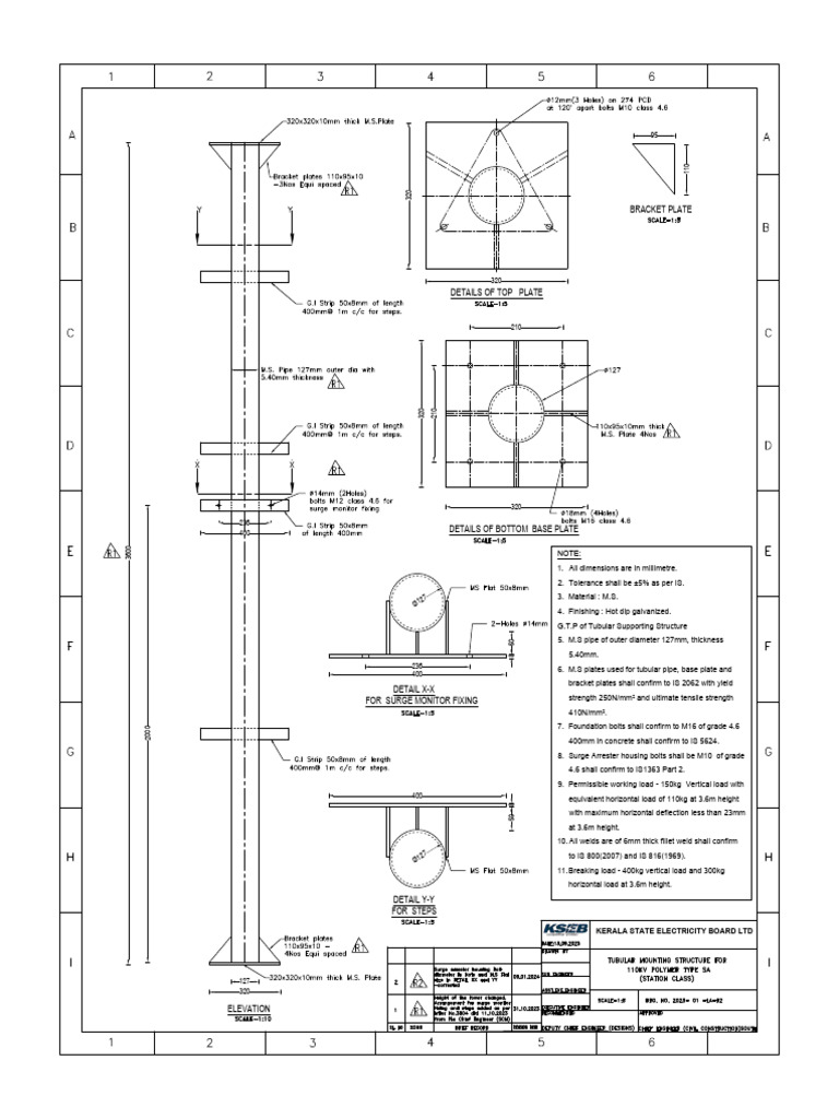 Annexure - XIII - Drawing - Mounting Structurel | PDF | Pipe (Fluid Conveyance) | Materials