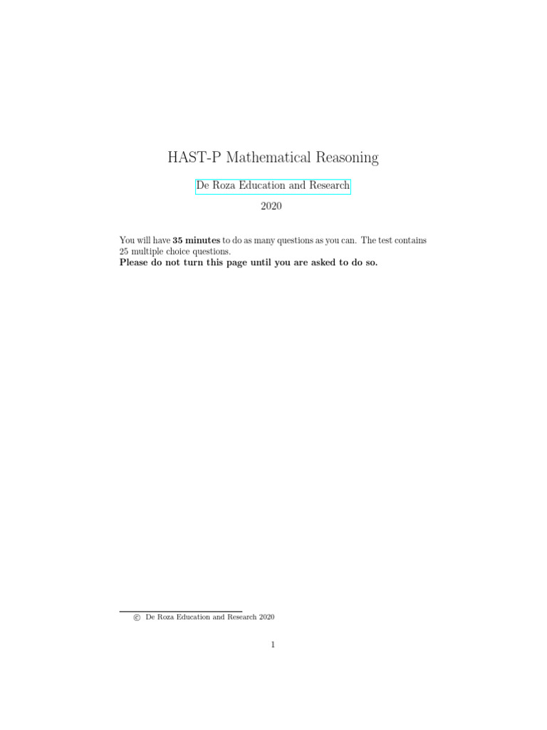 hast_p_mathematical_reasoning_sample | PDF | Area | Speed