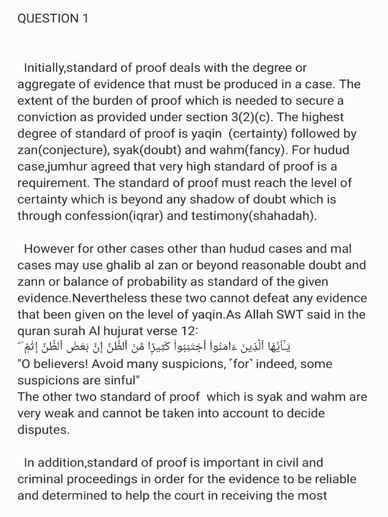 Tutorial Standard of Proof | PDF