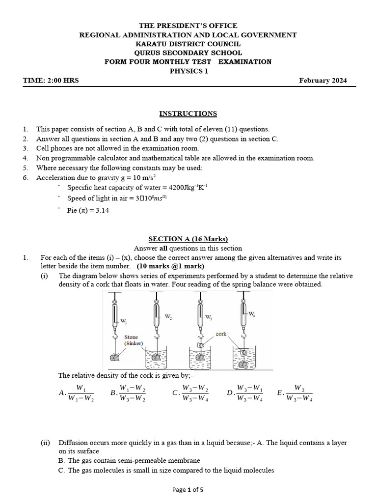 Phy 2024 PAPER | PDF | Waves | Reflection (Physics)