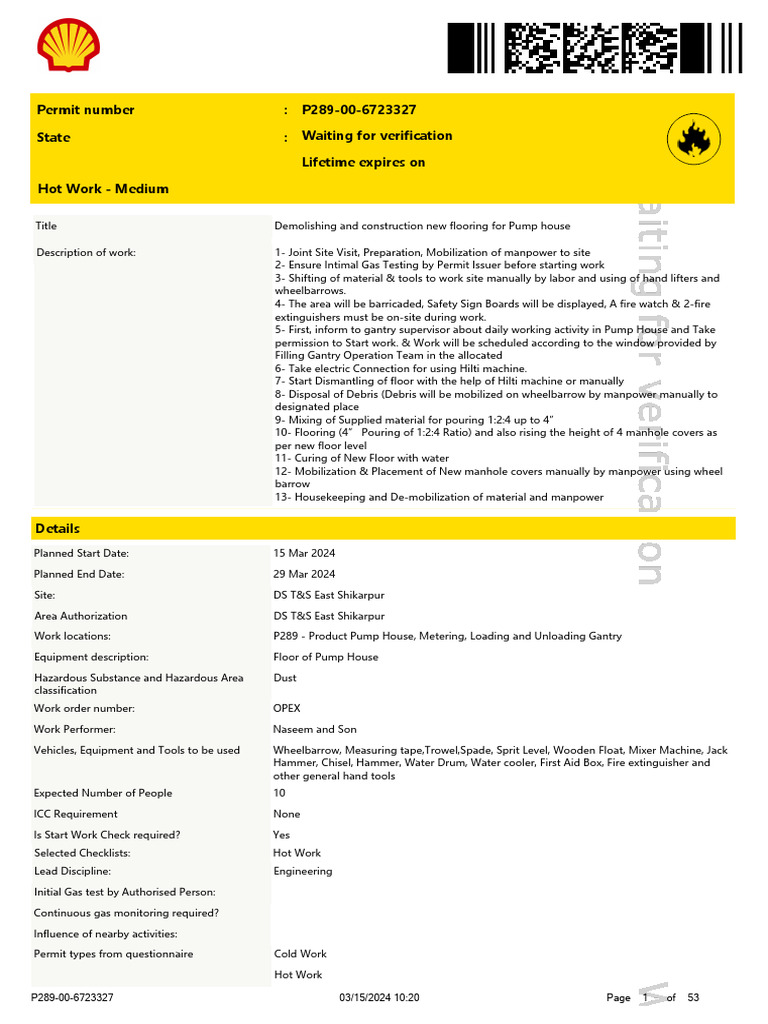 Permit Number P289-00-6723327 State Waiting For Verification Lifetime ...