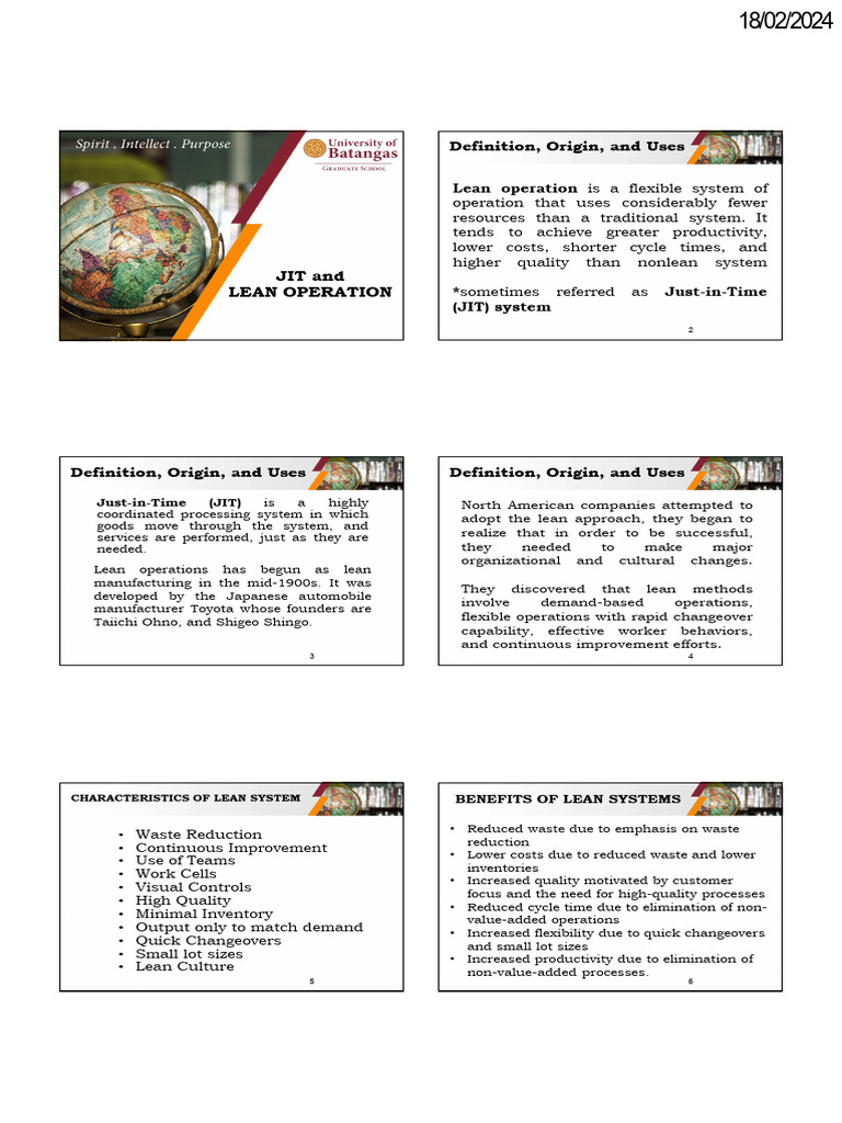 5.0. PPT - Jit and Lean Operation - Ceg | PDF | Lean Manufacturing ...