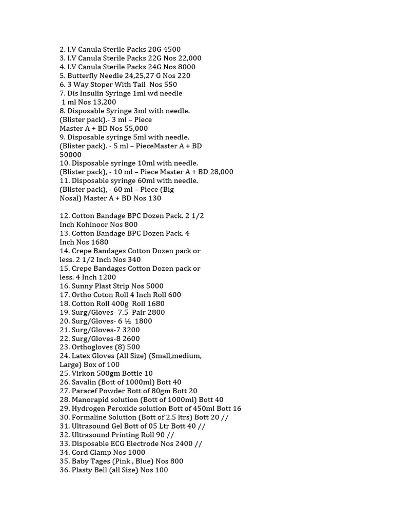 Demand Surgical Disp OT | PDF | Medical Equipment
