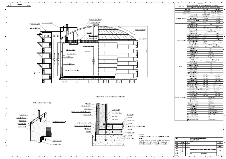 4K m3 LNG Tank Layout and Elevation Drawing | PDF