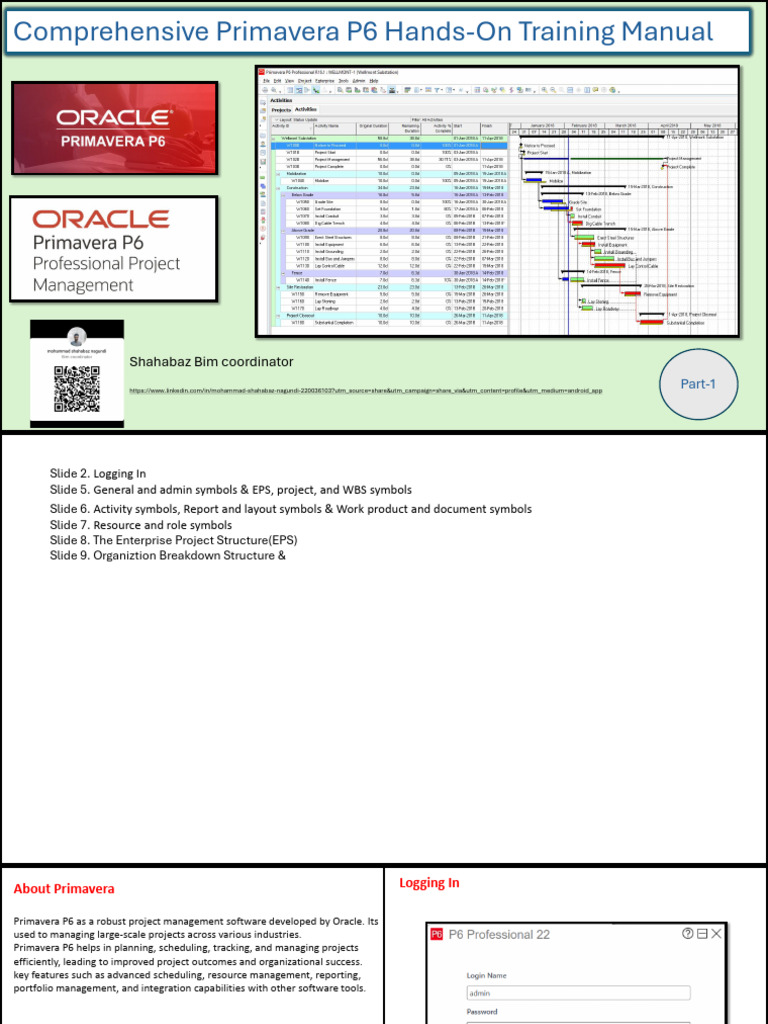 Comprehensive Primavera P6 Hands-On Training Manual Part-1 | PDF | Hierarchy | Project Management