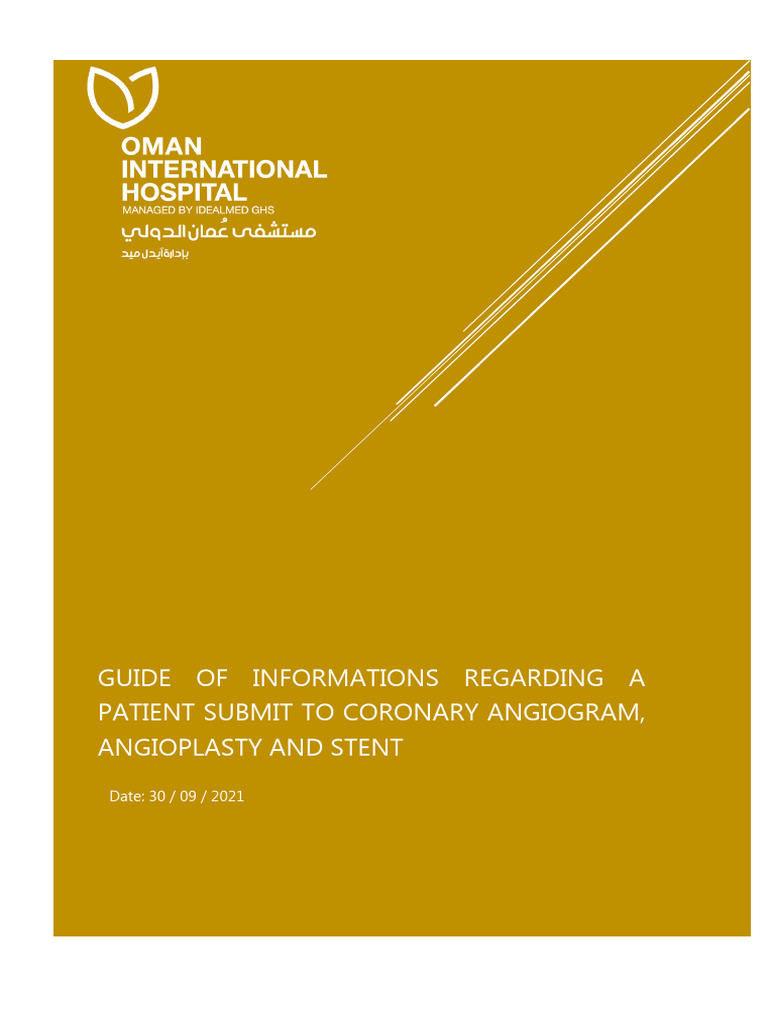 Guide of Informations Regarding A Patient Submit To Coronary Angiogram ...