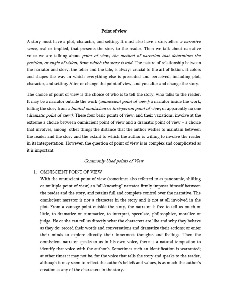 Pov I | PDF | Narration