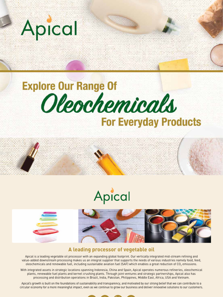 Oleochemicals Brochure Jun 2023 | PDF | Glycerol | Soap
