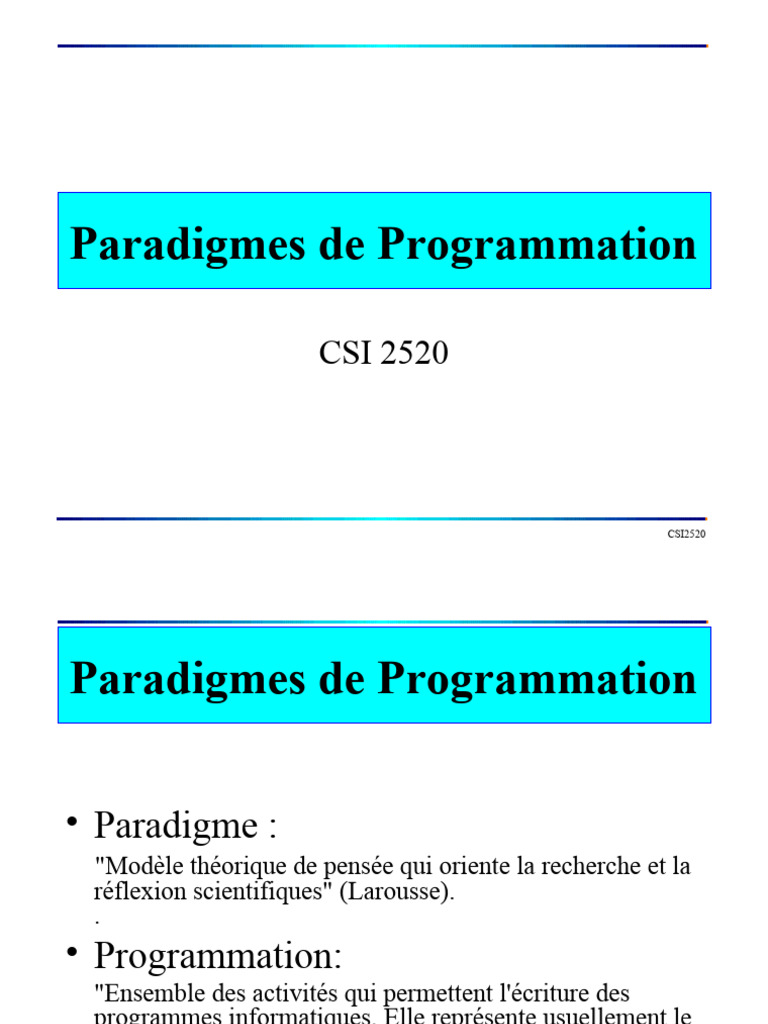 Intro | PDF | Programmation informatique | Langage de programmation