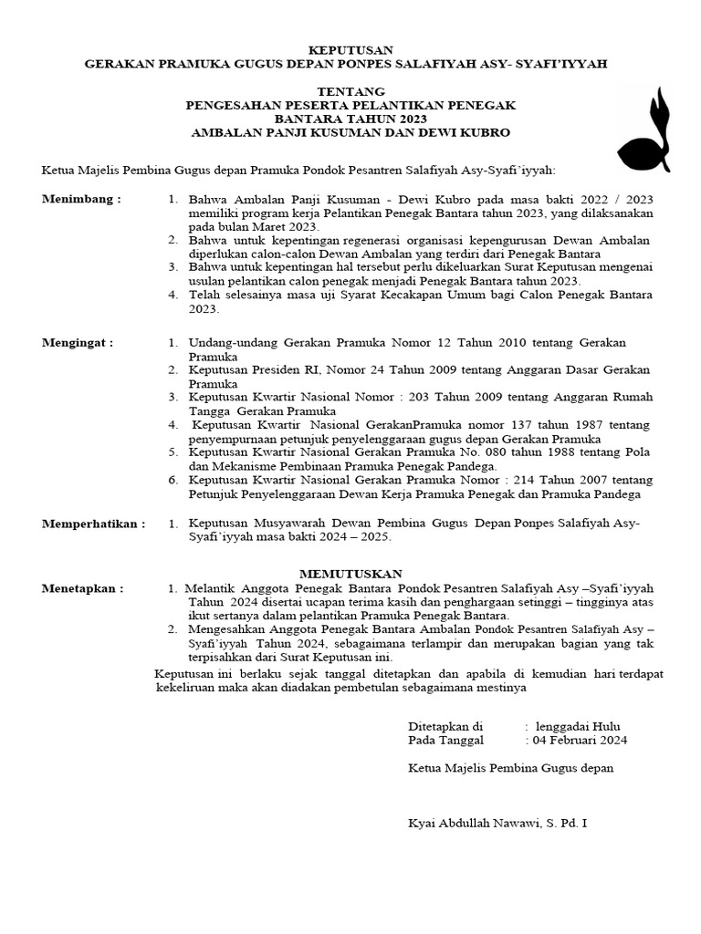 SK Pelantikan Bantara 2023 - Compress | PDF