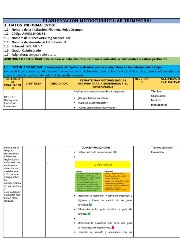 5TO PLANIFICACIÓN MICROCURRICULAR TRIMESTRAL Legal | PDF | Evaluación | Ángulo