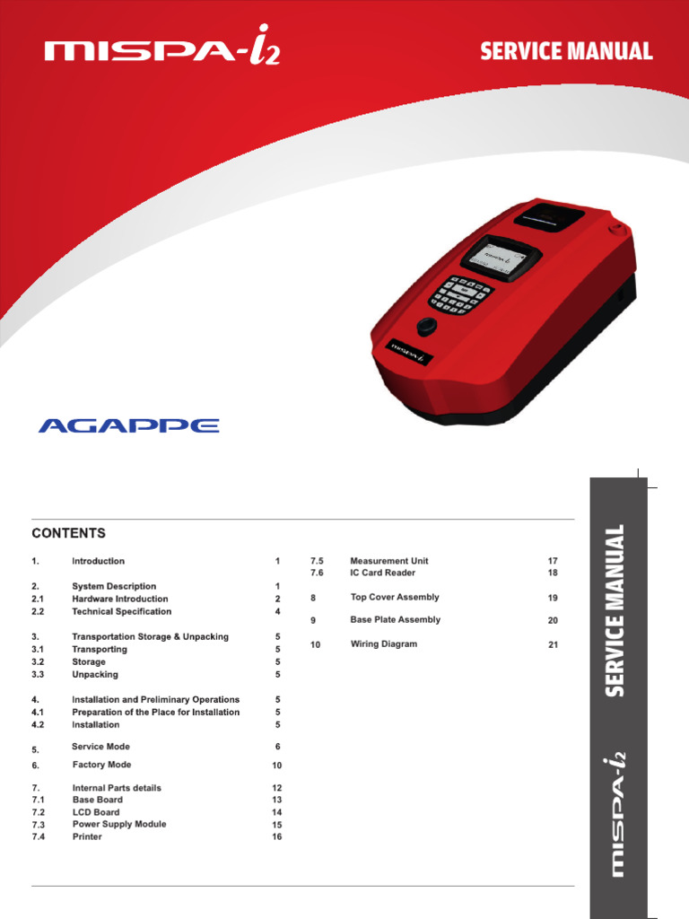 Mispa I2 Service Manual | PDF | Barcode | Computing