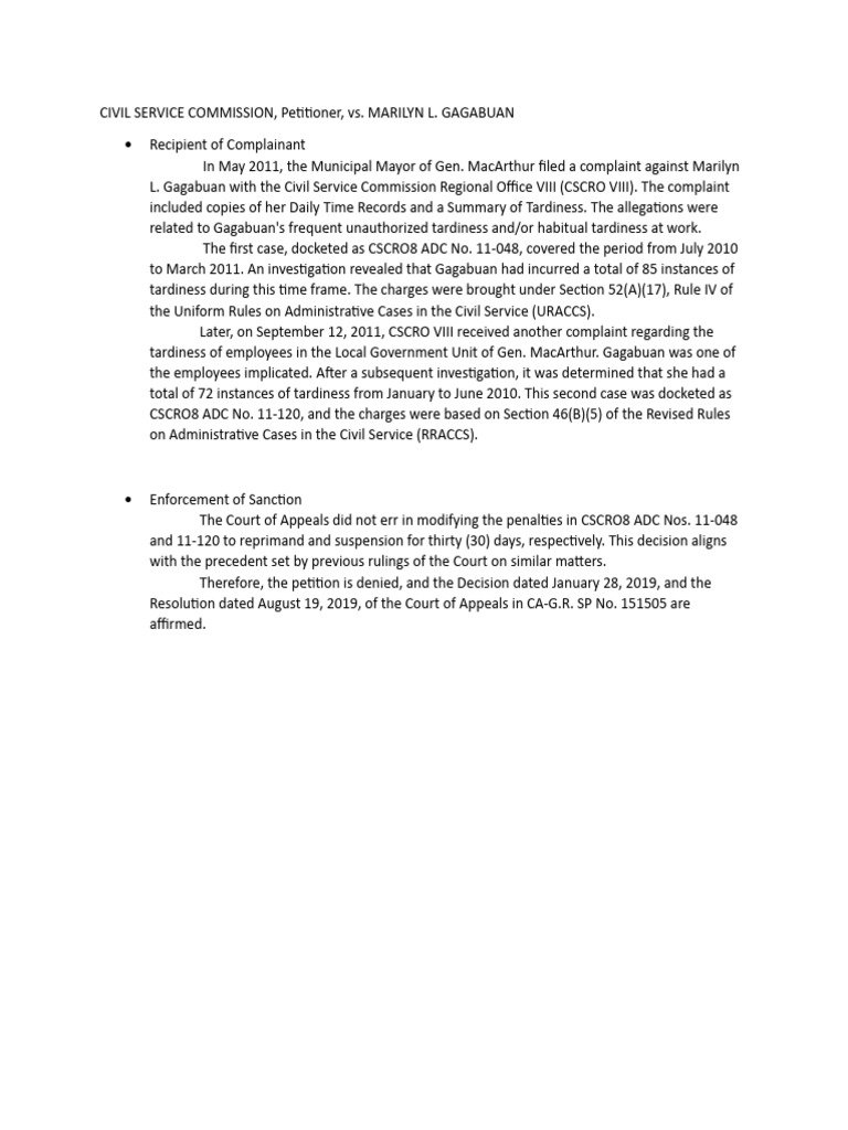 Civil Service Commission | PDF | Law