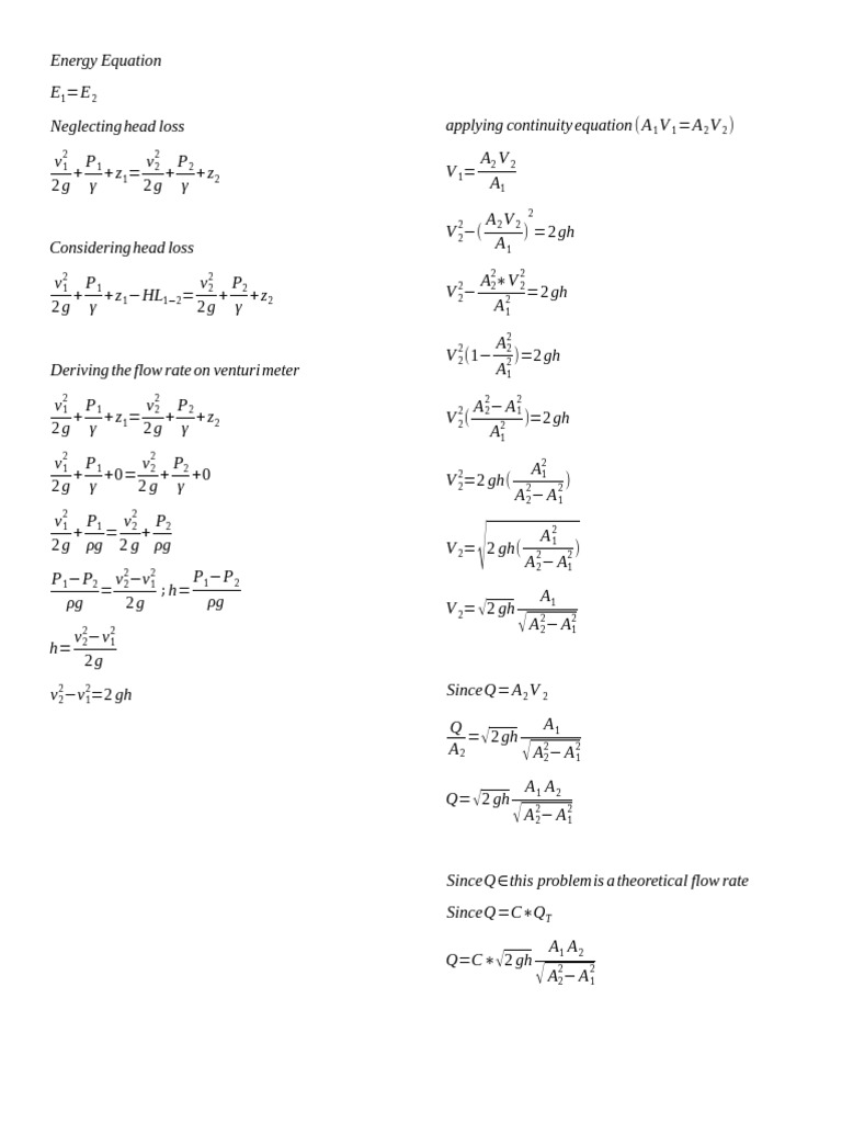 VENTURI | PDF | Flow Measurement | Civil Engineering