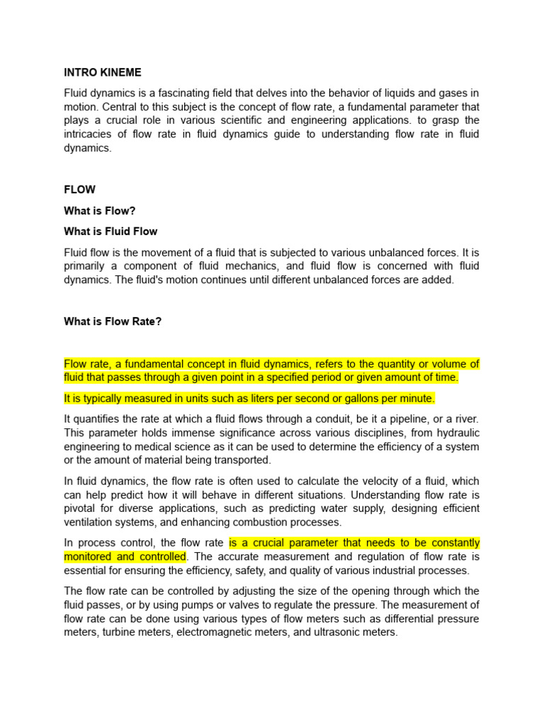 A. FLOW | PDF | Fluid Dynamics | Viscosity