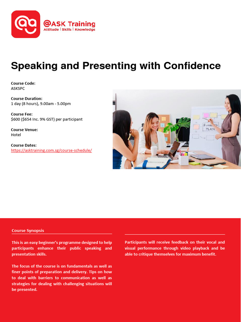 Speaking and Presenting With Confidence | PDF | Communication | Human ...
