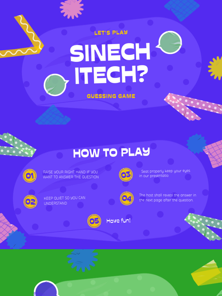 Guessing Game Fun Presentation in Purple Pink Stickers and Badges Style ...