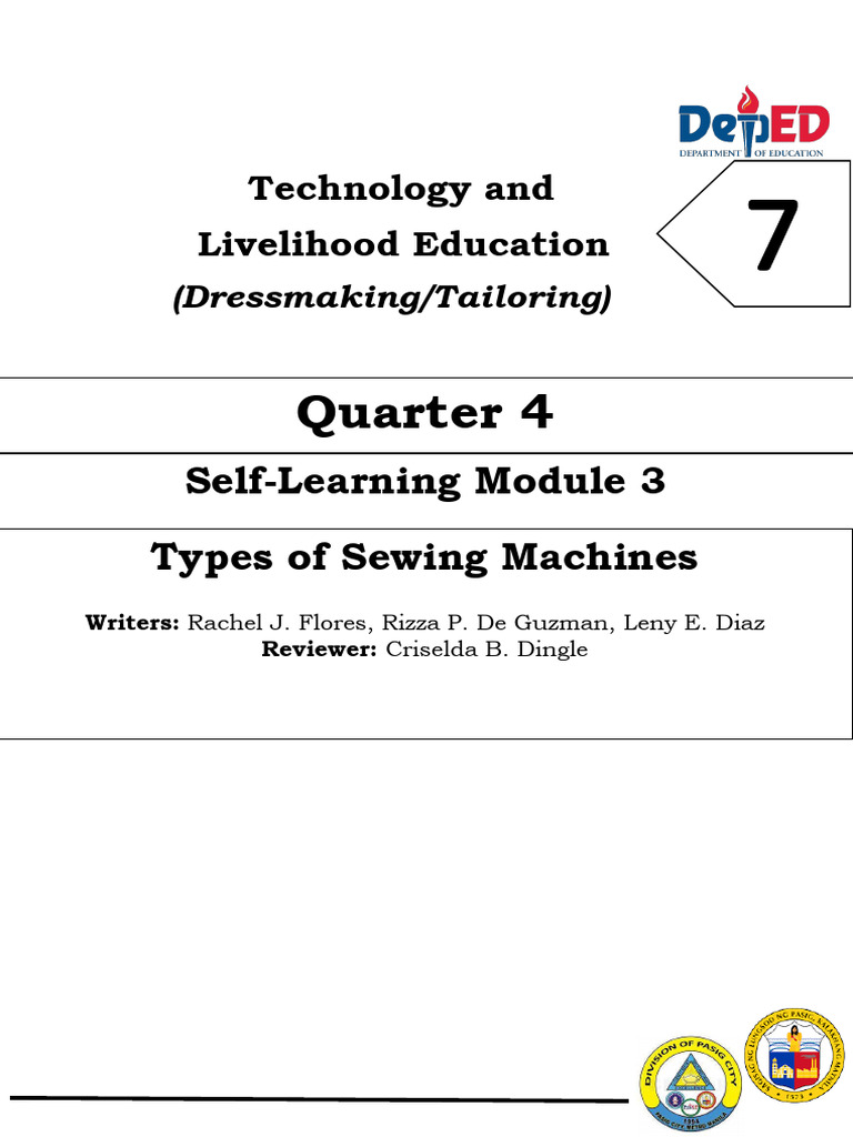 Tle Dressmaking 7 q4 m3 2 | PDF | Sewing | Seam (Sewing)
