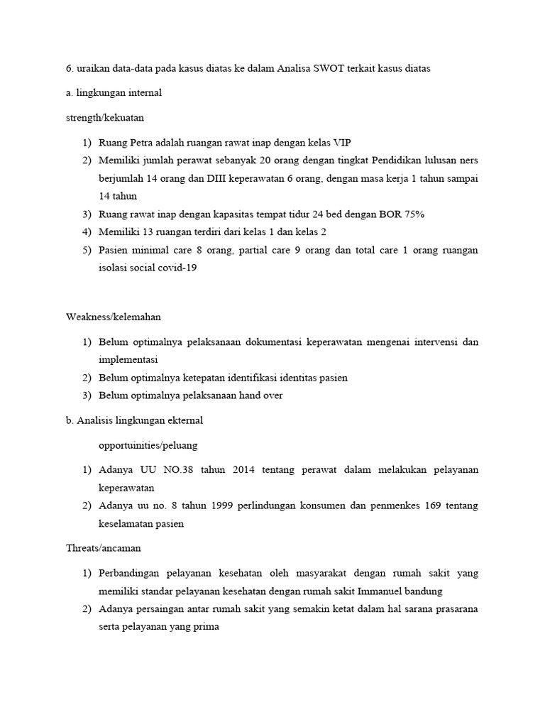 Analisis Swot Ruang Petra Kesehatan Pdf