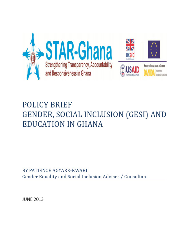STAR-Ghana - GESI Policy Brief - Education Final | PDF | International ...