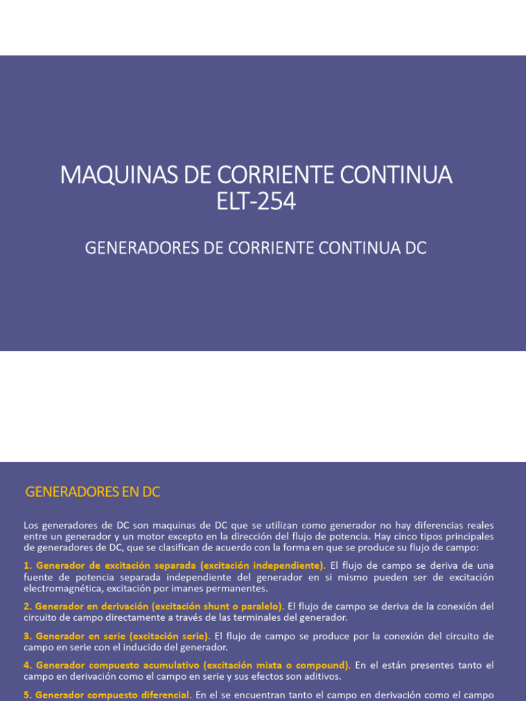 Generadores De Corriente Continua Dc Pdf Generador Eléctrico Inductor