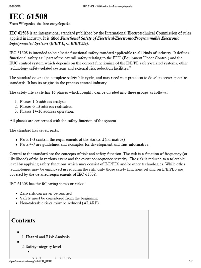 Overview of IEC 61508 Standard | PDF | Risk | Safety