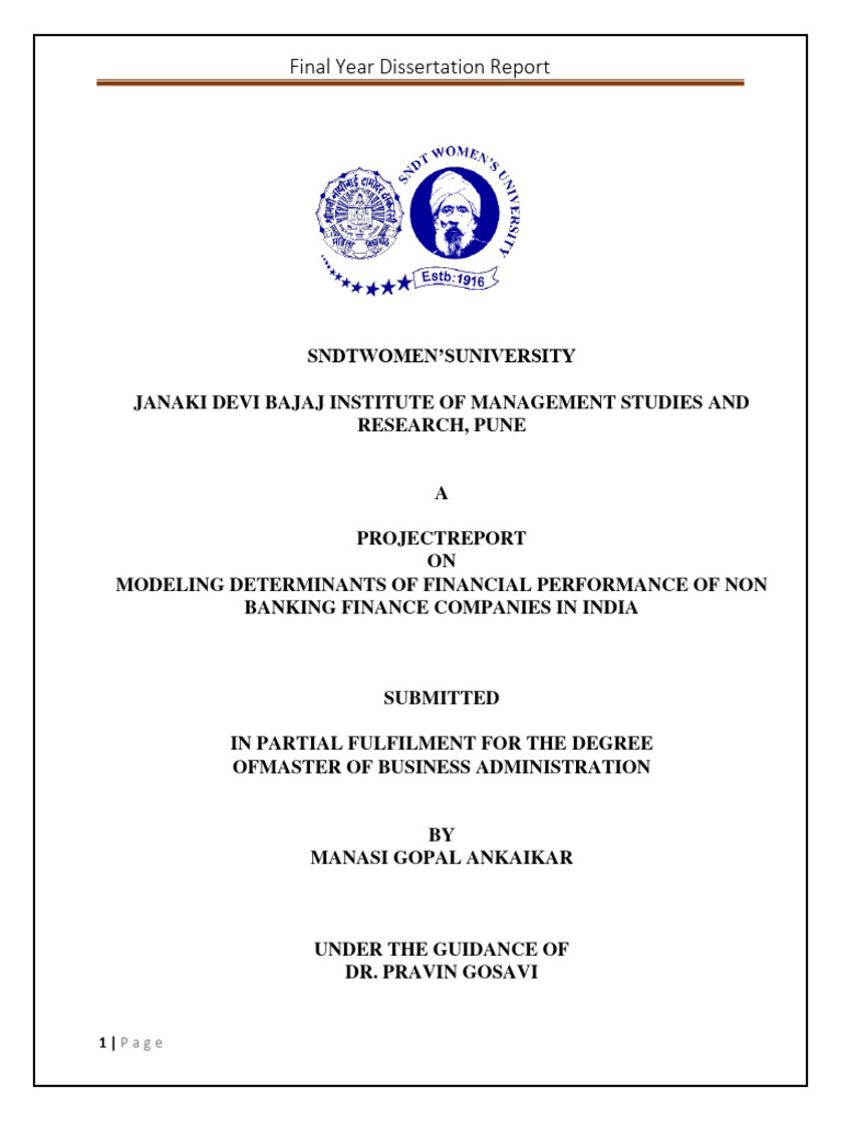 Manasi Final Dissertation Report | Download Free PDF | Multicollinearity | Equity (Finance)