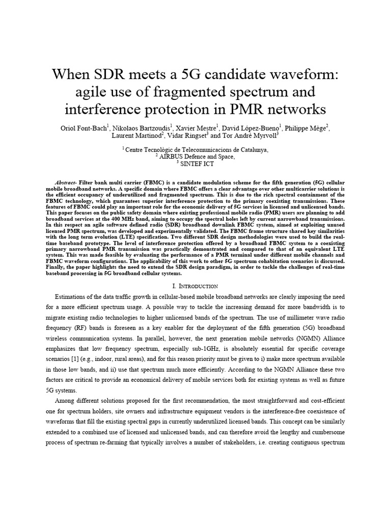 When SDR Meets A 5G Candidate Waveform | PDF | Orthogonal Frequency Division Multiplexing ...