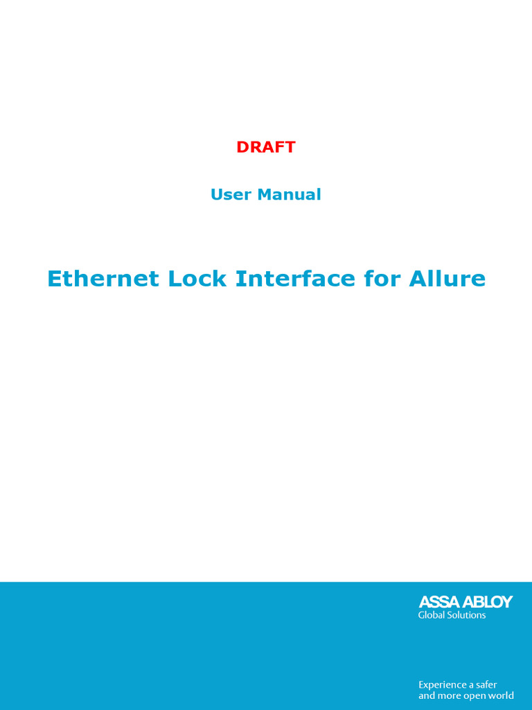 DRAFT - Jan 13 - Ethernet Lock Interface For Allure | PDF | Ip Address ...