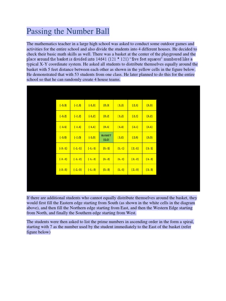 Passing The Number Ball | PDF | Applied Mathematics | Teaching Mathematics