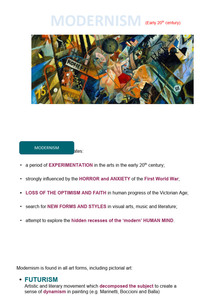 Modernism | PDF | Modernism | The Arts