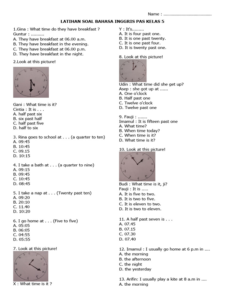 Latihan Kelas 5 Big Pdf Foods Classroom