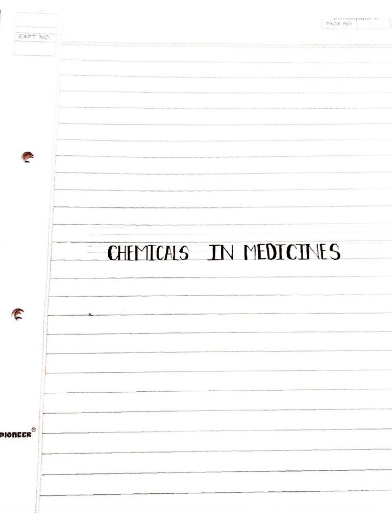 ISC Chemistry Project On Chemicals in Medicine | PDF